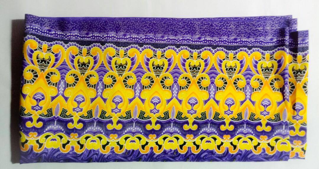 Violet Batik Malong Ethnic Floral Design Single , Women's Fashion ...