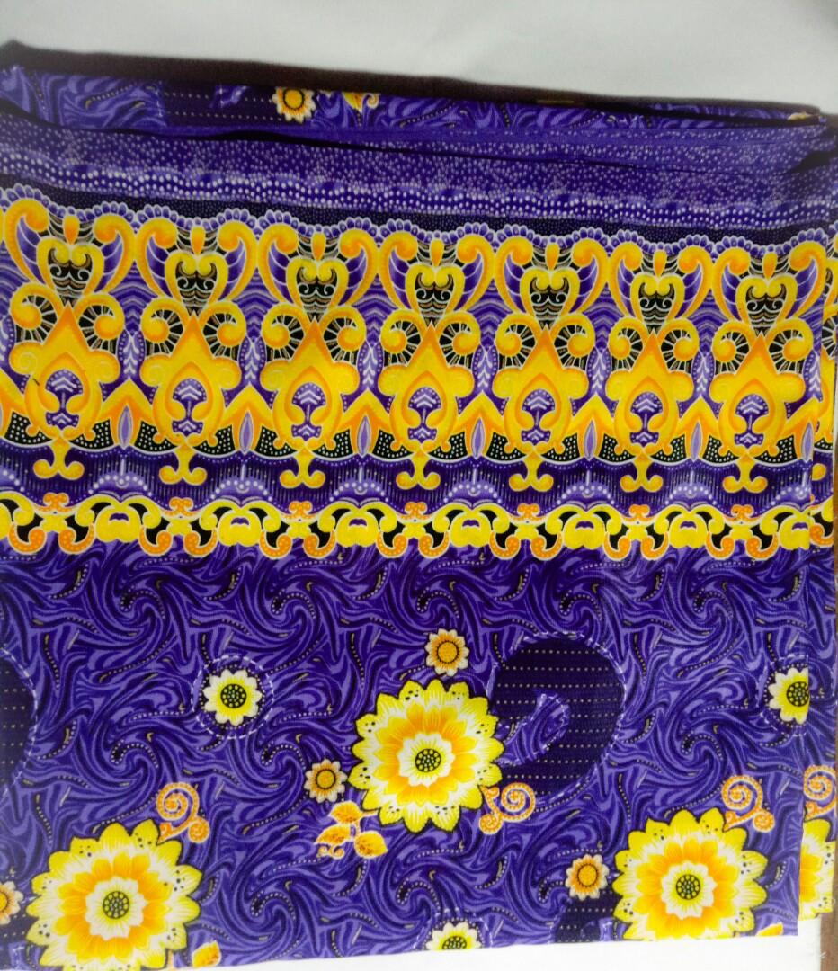Violet Batik Malong Ethnic Floral Design Single , Women's Fashion ...