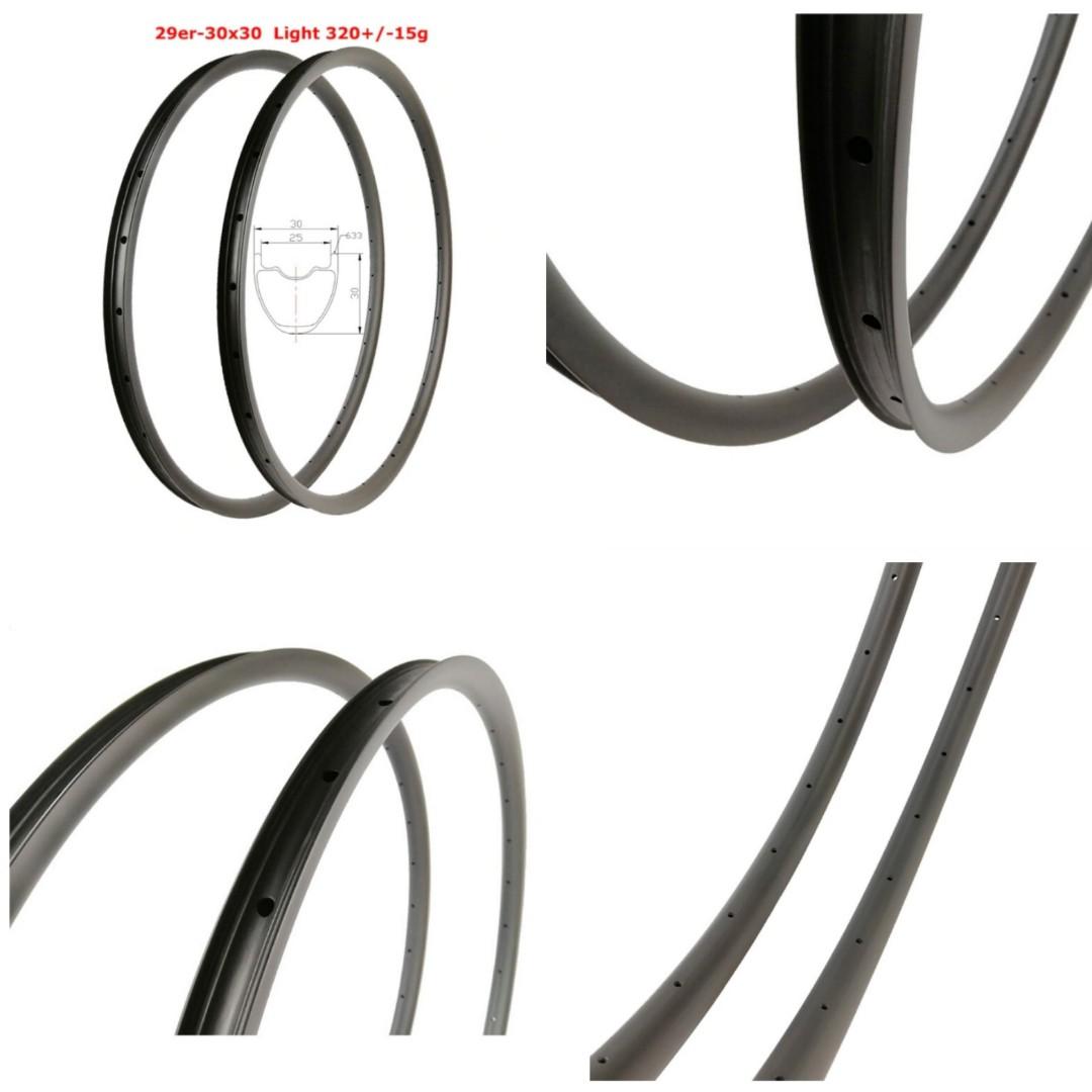 29er MTB XC Carbon Rims 30mm x 30mm, Sports Equipment, Bicycles & Parts ...