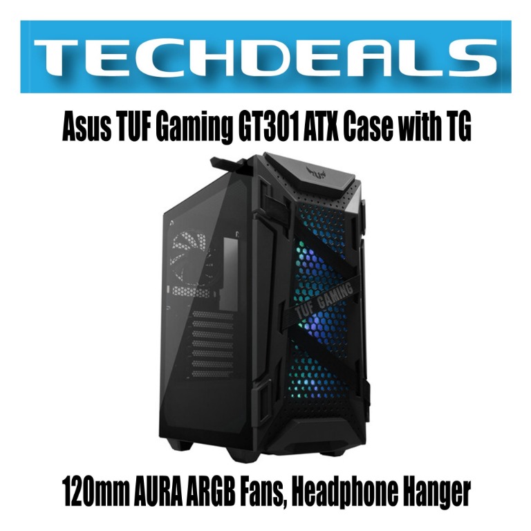 Asus TUF Gaming GT301 ATX Case with TG, 3*120mm AURA ARGB Fans ...