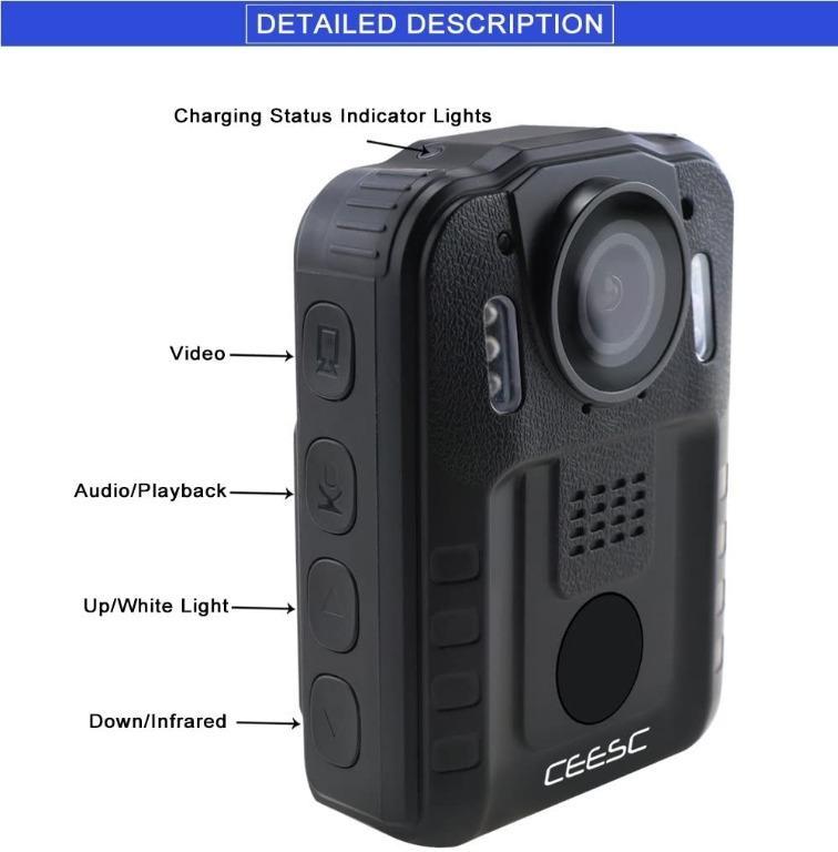 CEESC Body Worn Camera WN9 with Night Vision for Police Law Enforcement ...
