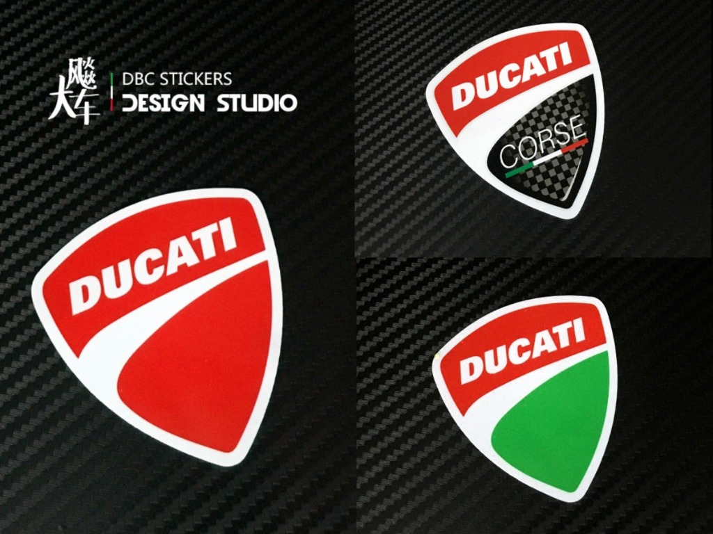 Ducati logo sticker red white, Motorcycles, Motorcycle Accessories on ...