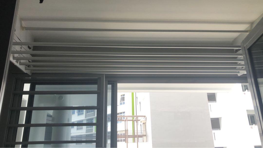 Hdb retractable clothes drying rack, Furniture & Home Living, Bathroom ...