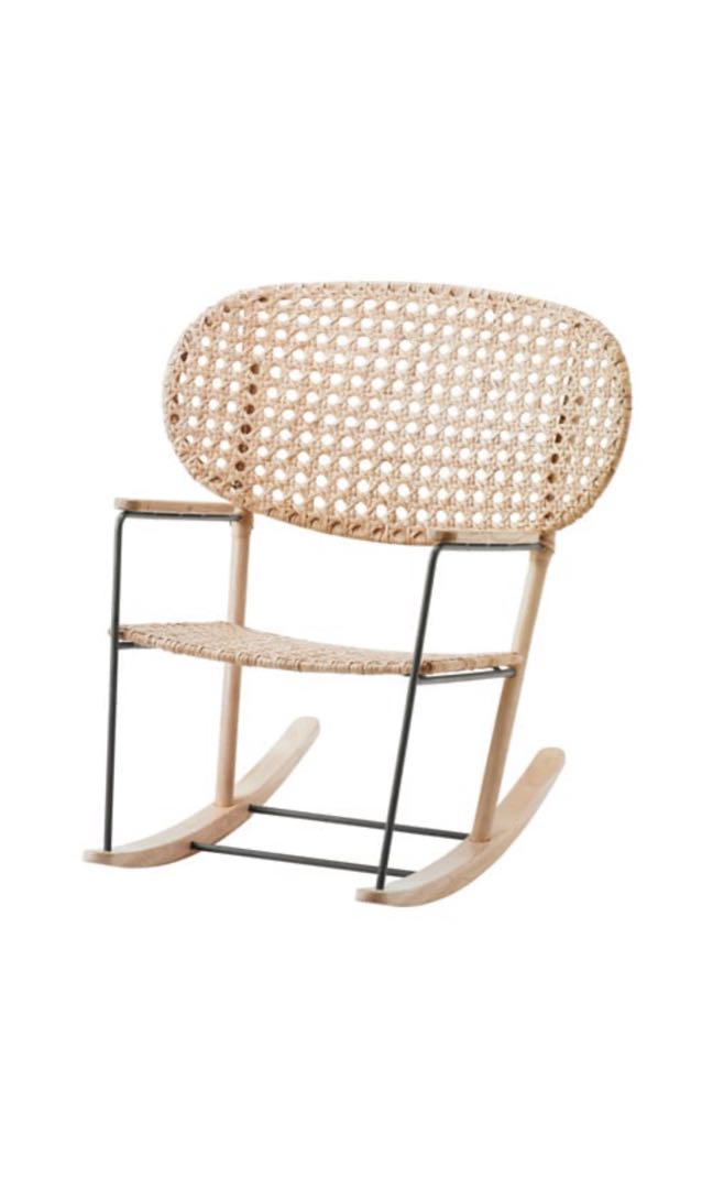 IKEA GRONADAL rattan rocking chair, Furniture & Home Living, Furniture ...