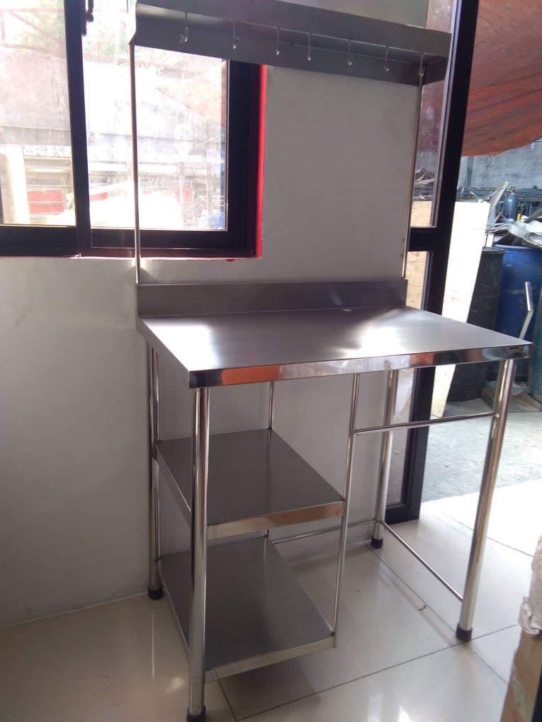 Stainless Stove Stand 2 burner Standard and Stainless Table, Furniture ...