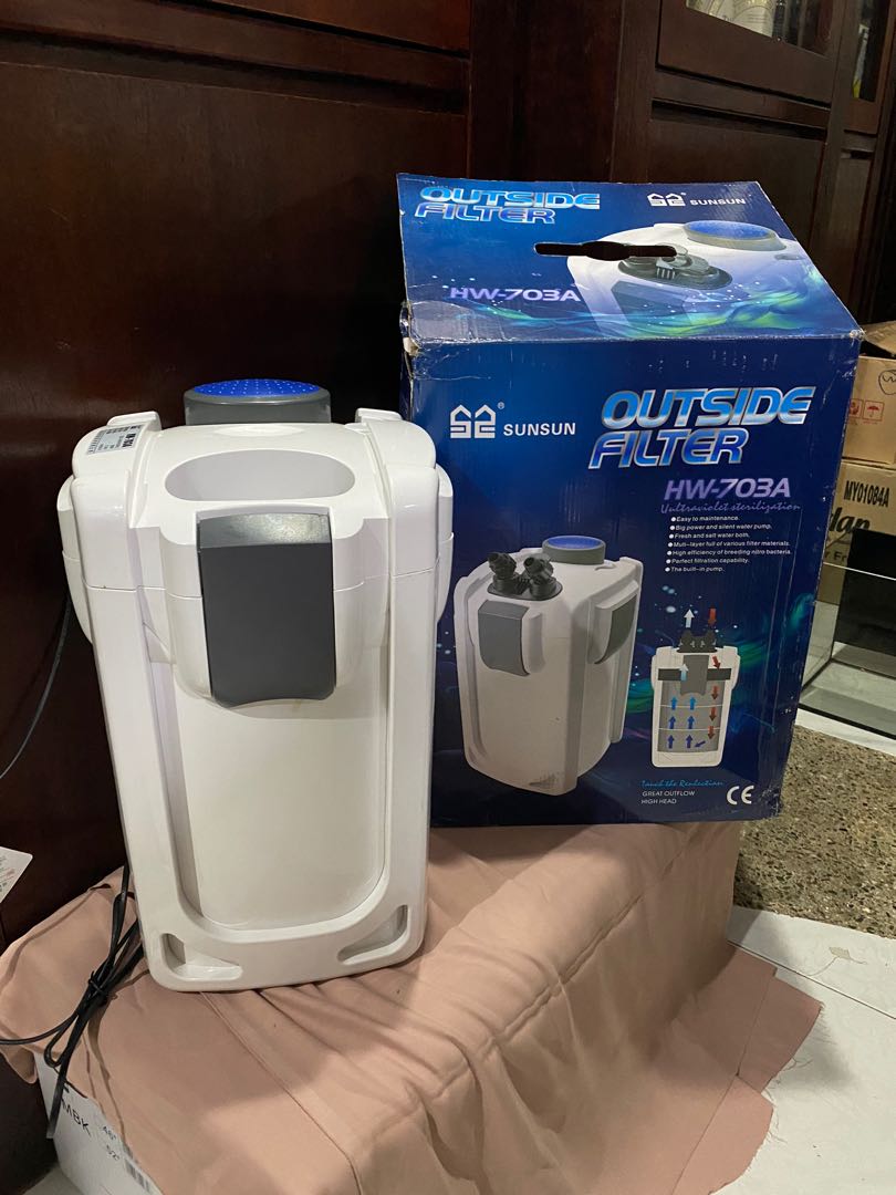 SUN SUN HW-703A Canister filter, Pet Supplies, For Fish, Fish Tank ...