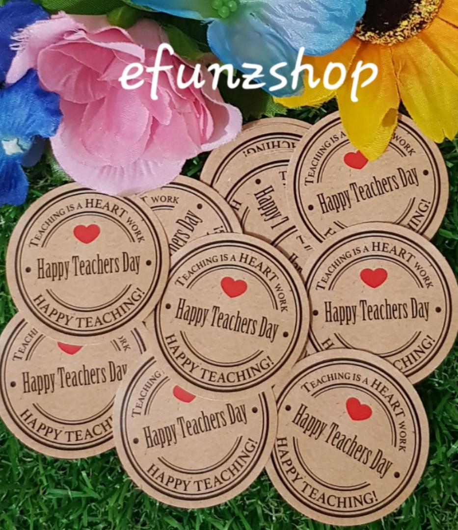 Teachers Day Sticker Label Gift Tag Cupcake Topper, Hobbies & Toys ...