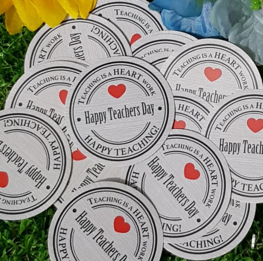Teachers Day Sticker Label Gift Tag Cupcake Topper, Hobbies & Toys ...