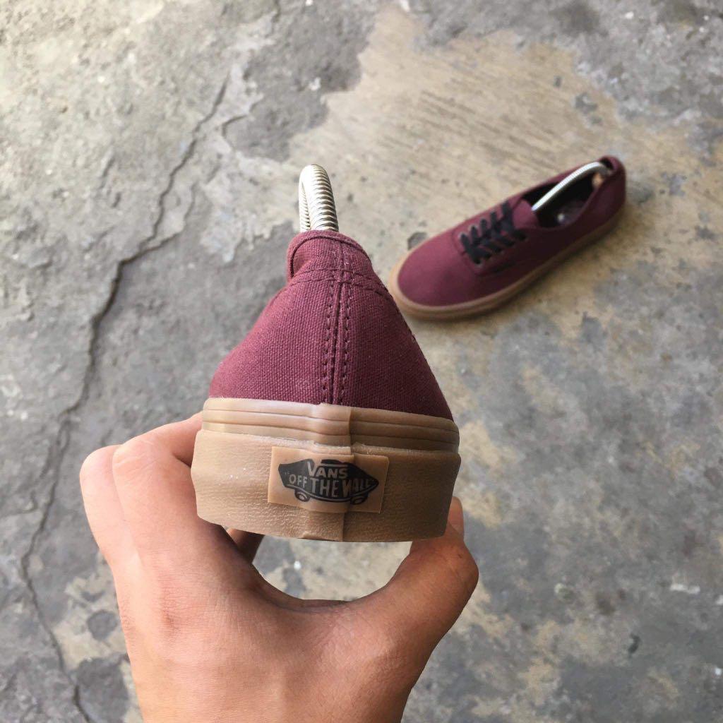 VANS AUTHENTIC GUM MAROON MEN, Men's Fashion, Footwear, Sneakers on ...