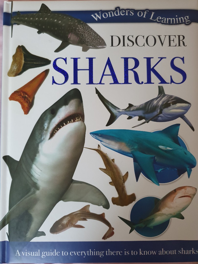 Wonders of learning DISCOVER SHARKS guide DK Scholastic kids books sea ...
