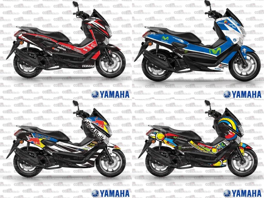 Yamaha NMAX 155 scooter sticker racing 3M Red bull Redbull decals ...