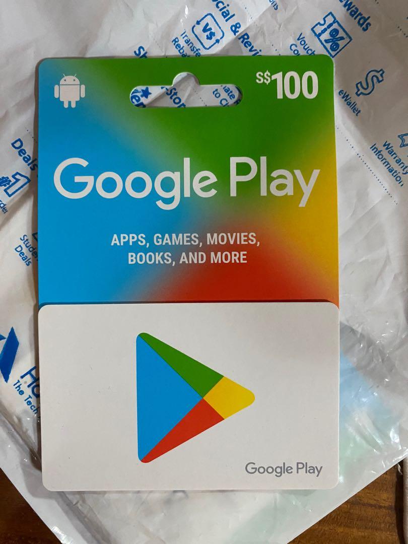 $100 google play card, Tickets & Vouchers, Vouchers on Carousell