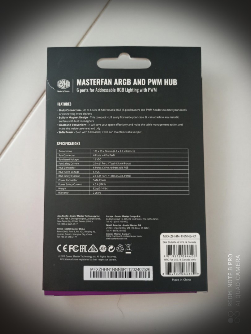 Cooler master ARGB and PWM Hub, Electronics, Computer Parts ...