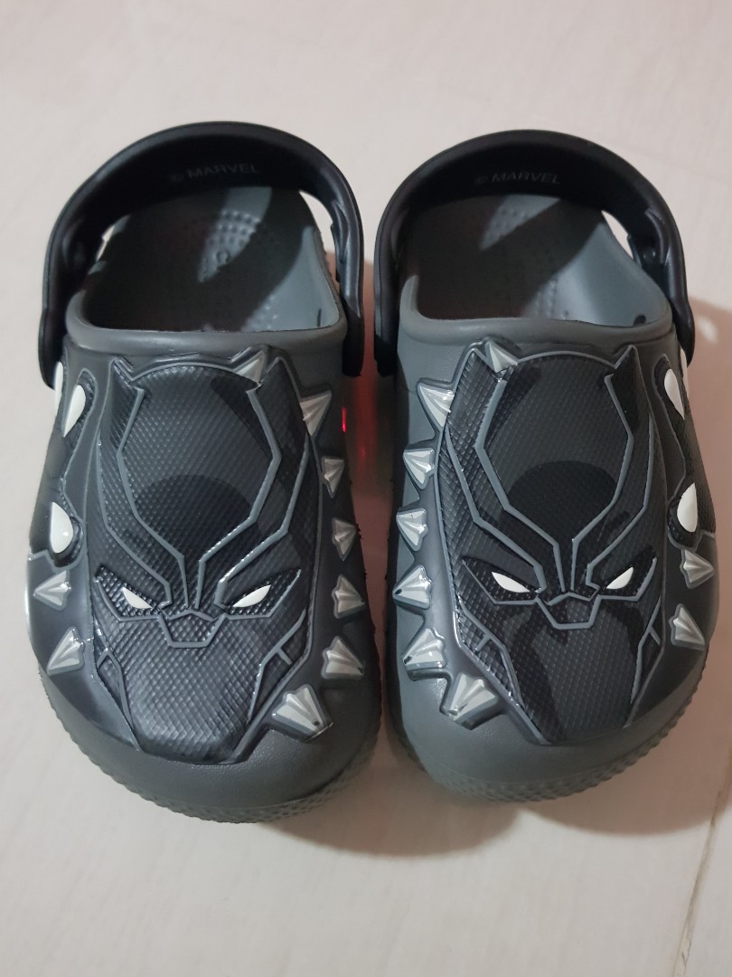 Crocs Black Panther size 9, Babies & Kids, Babies & Kids Fashion on ...