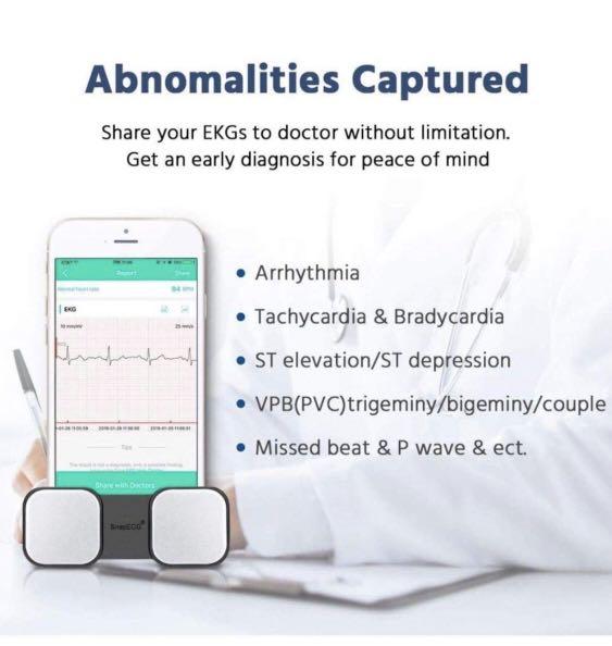 ECG Monitor, Handheld ECG Heart Rate Monitors for Smart Phone, Wireless ...