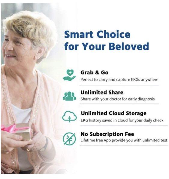 ECG Monitor, Handheld ECG Heart Rate Monitors for Smart Phone, Wireless ...