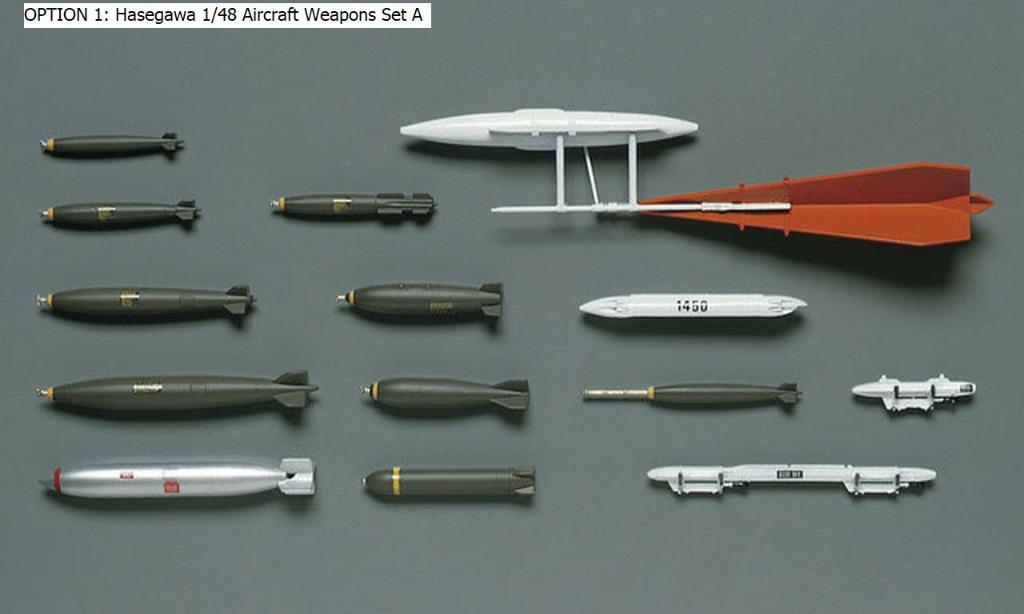 Hasegawa 1/48 Aircraft Weapons set - Only Set A (X48-1) available. Set ...