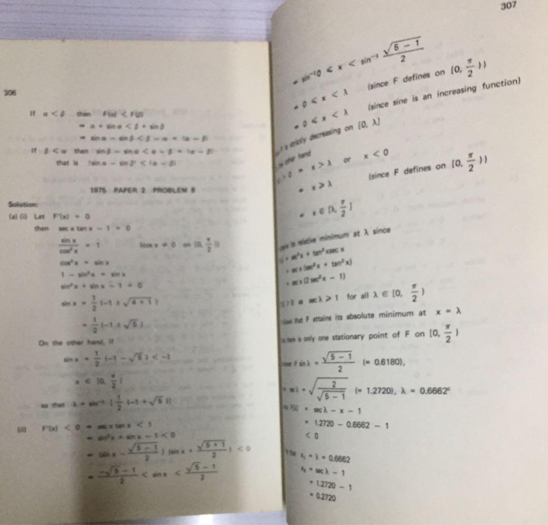 HKAL Pure Mathematics 1966-1975年歷屆試題題解書, 興趣及遊戲, 書本 & 文具, 教科書 - Carousell