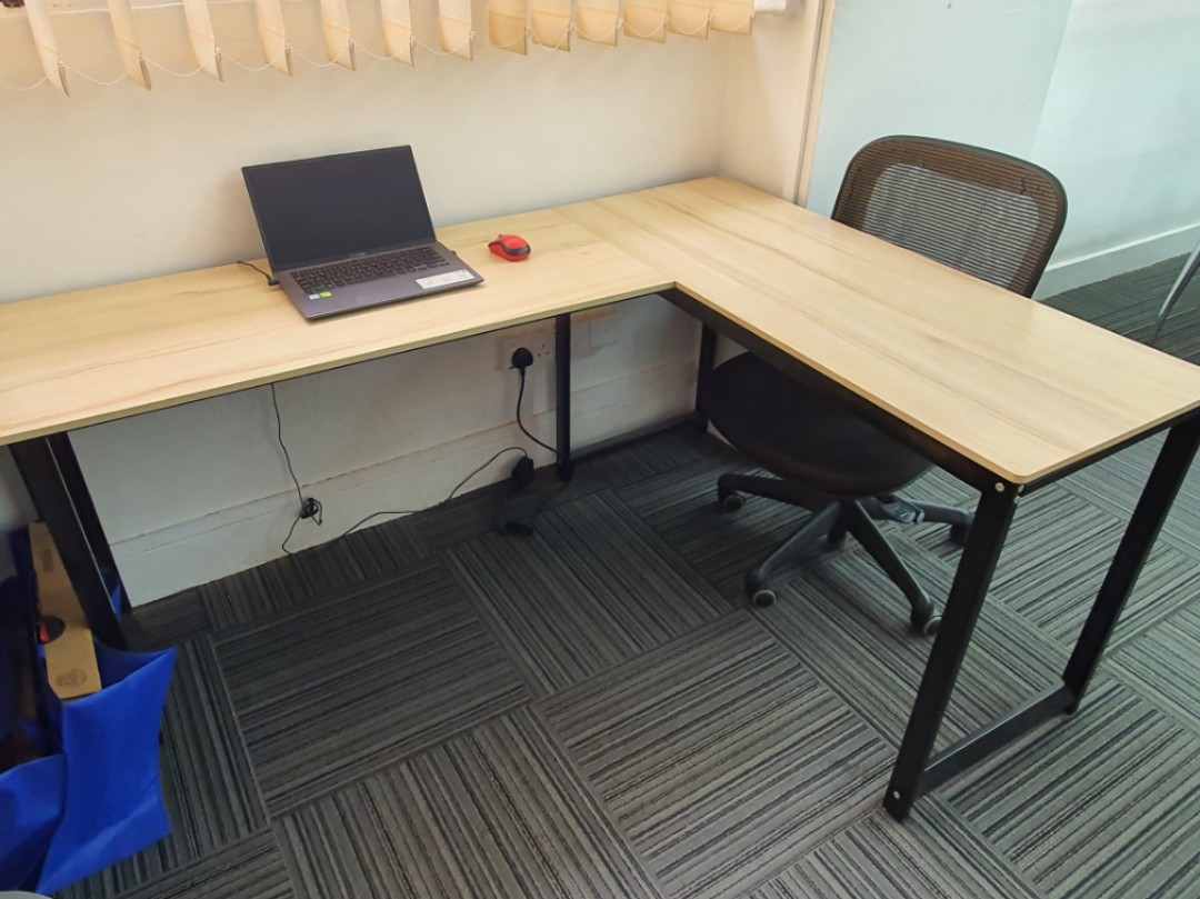 L Shape working table, Furniture & Home Living, Furniture, Tables ...