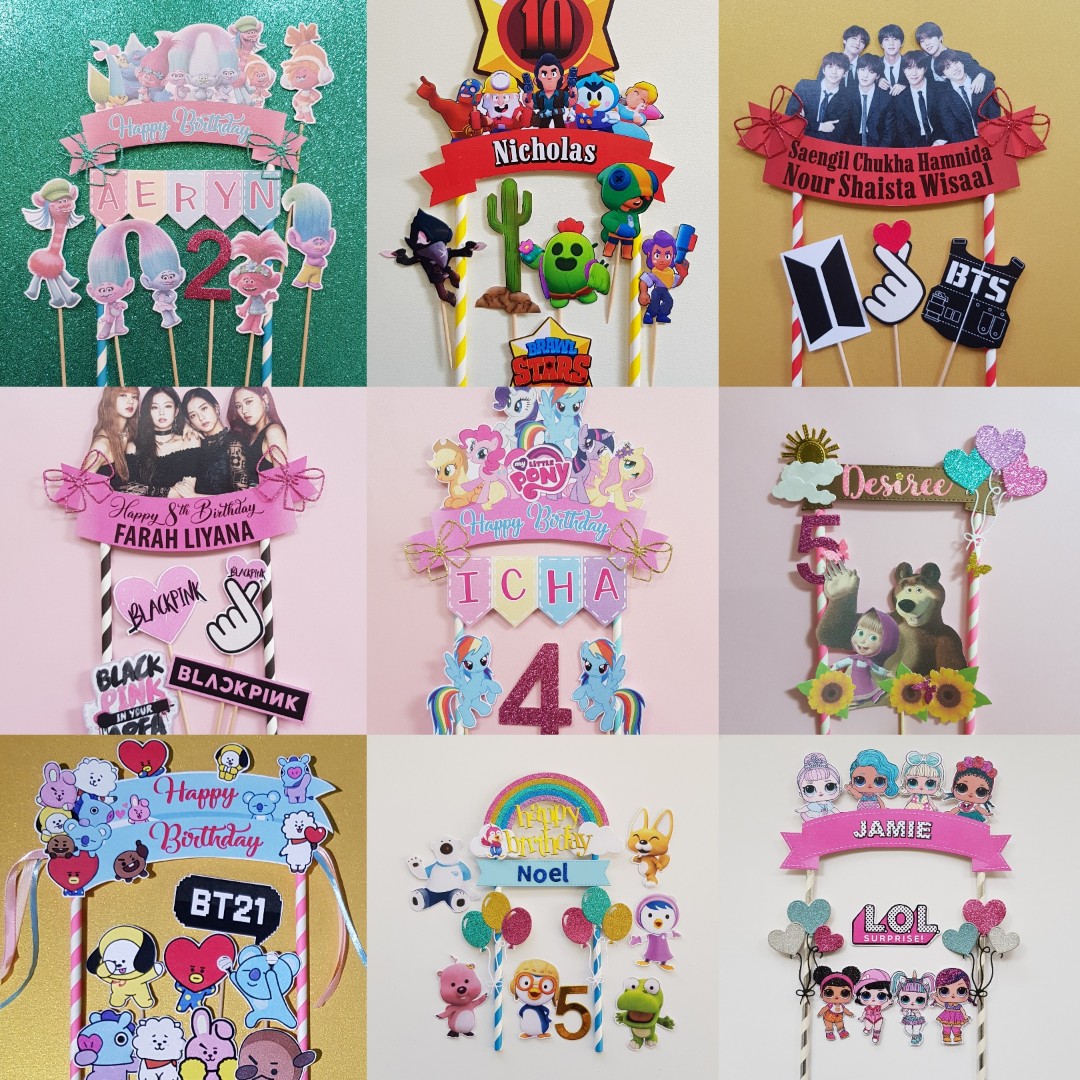 Customized Cake Topper Children Birthday Frozen Brawl Power Rangers ...