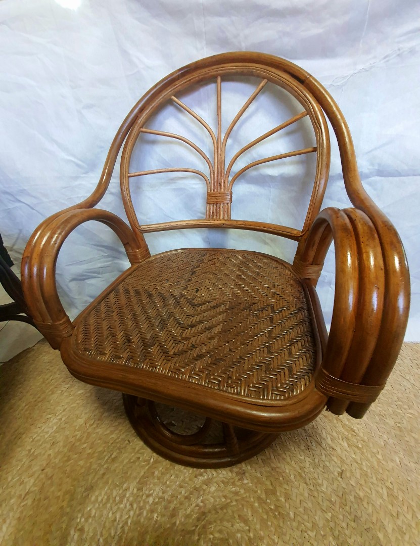 Solihiya Rattan Swivel Chair (Japan Surplus), Furniture & Home Living ...