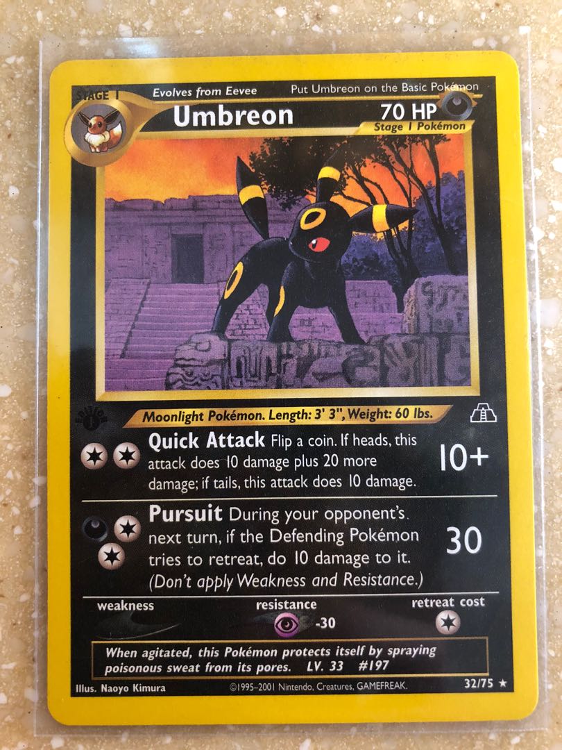 Umbreon (1st edition) 32/75 Neo Discovery. Pokemon TCG card, Hobbies ...