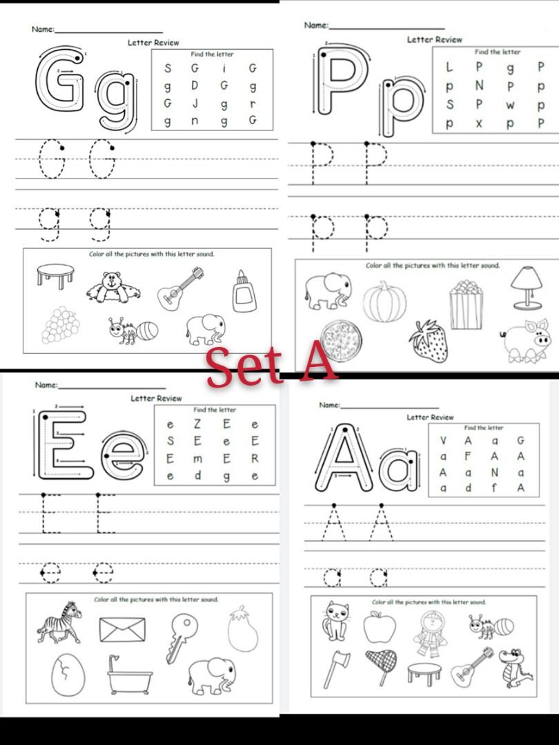 English - My 26 Alphabet Book From A to Z tracing recognise worksheet ...