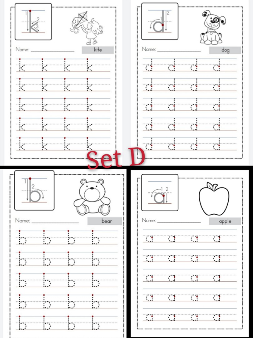 English - My 26 Alphabet Book From A to Z tracing recognise worksheet ...