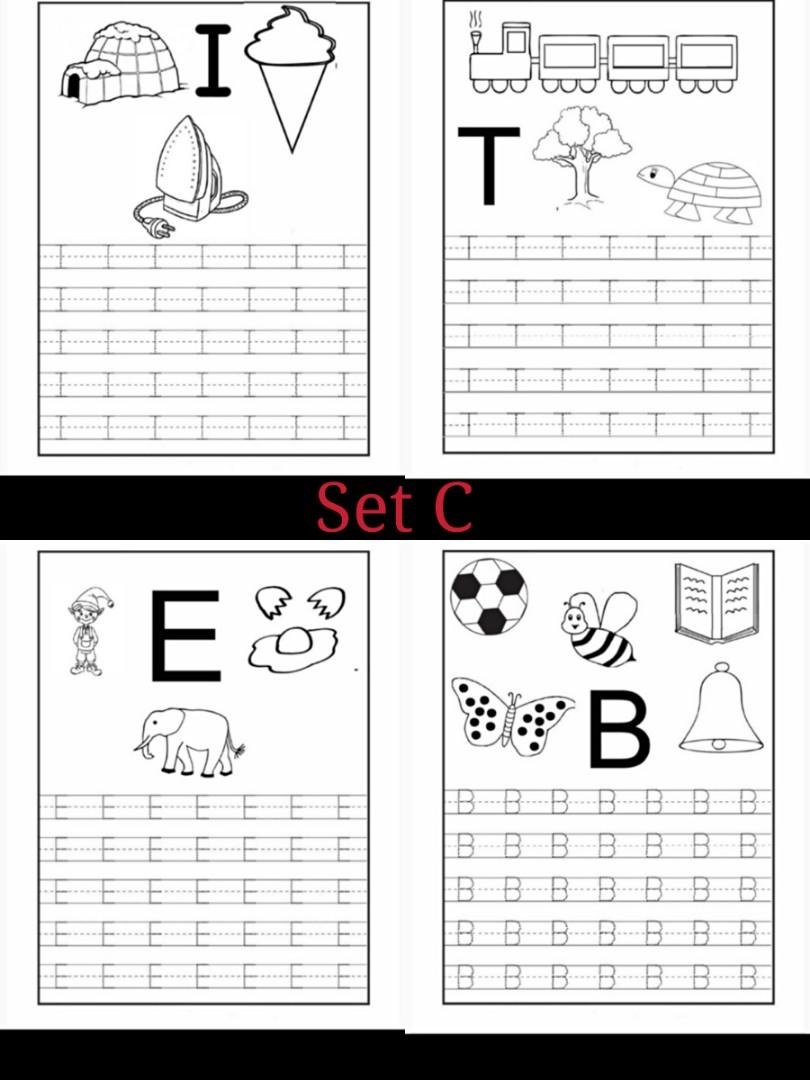 English - My 26 Alphabet Book From A to Z tracing recognise worksheet ...