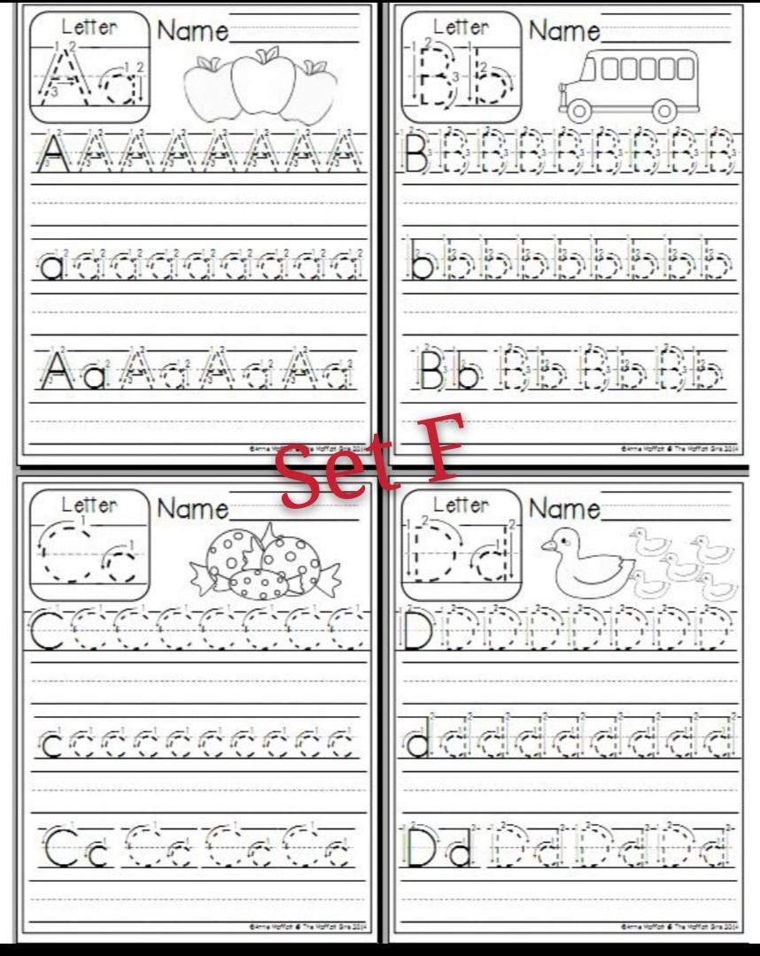 English - My 26 Alphabet Book From A to Z tracing recognise worksheet ...