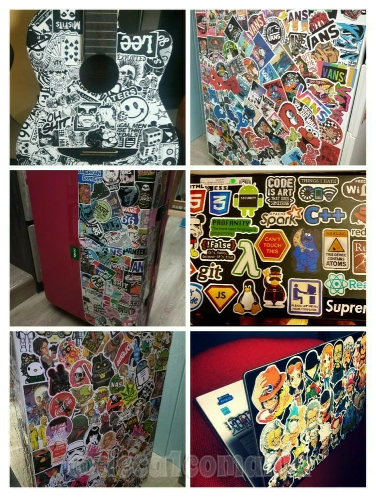 64pcs KAWS Laptop Luggage Skateboard Guitar PVC Waterproof Stickers ...