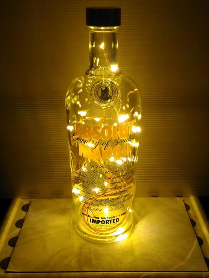 Absolut Vodka Fairy Light LED Bottles, 1L, Furniture & Home Living ...
