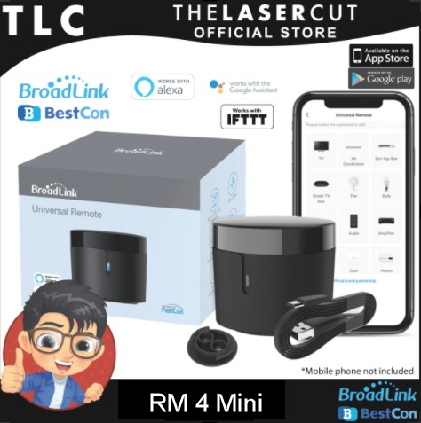 BroadLink RM Mini 4, RM4 Mini, Smart Home Automation, IR Blaster ...