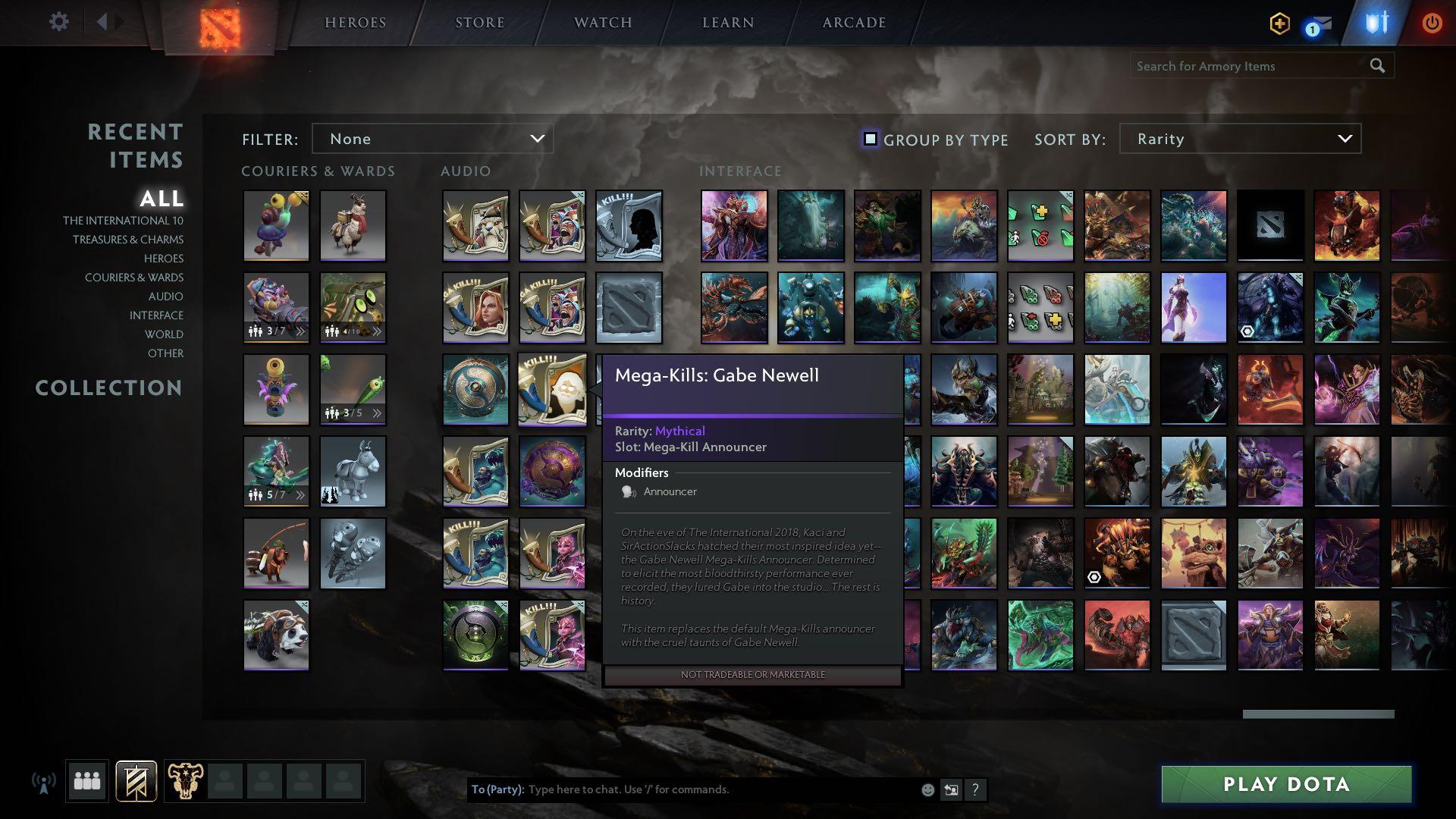 Dota 2 account (wholesale) dota2 items to IO arcana to ES Arcana, Video Gaming, Gaming ...