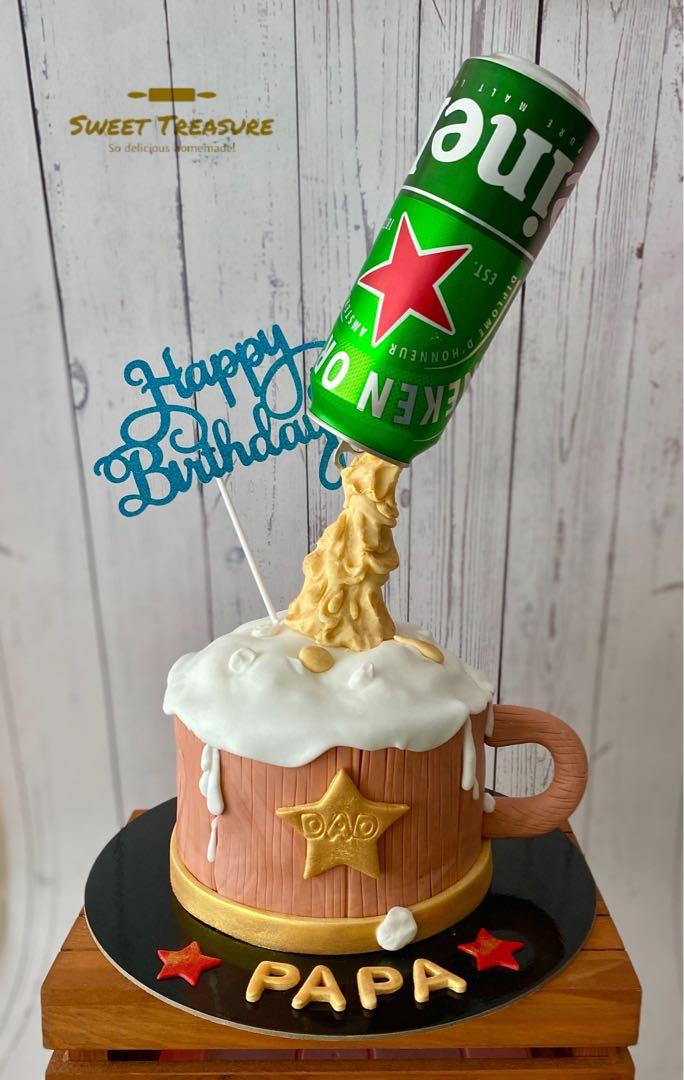 Floating beer can cake, Food & Drinks, Chilled & Frozen Food on Carousell