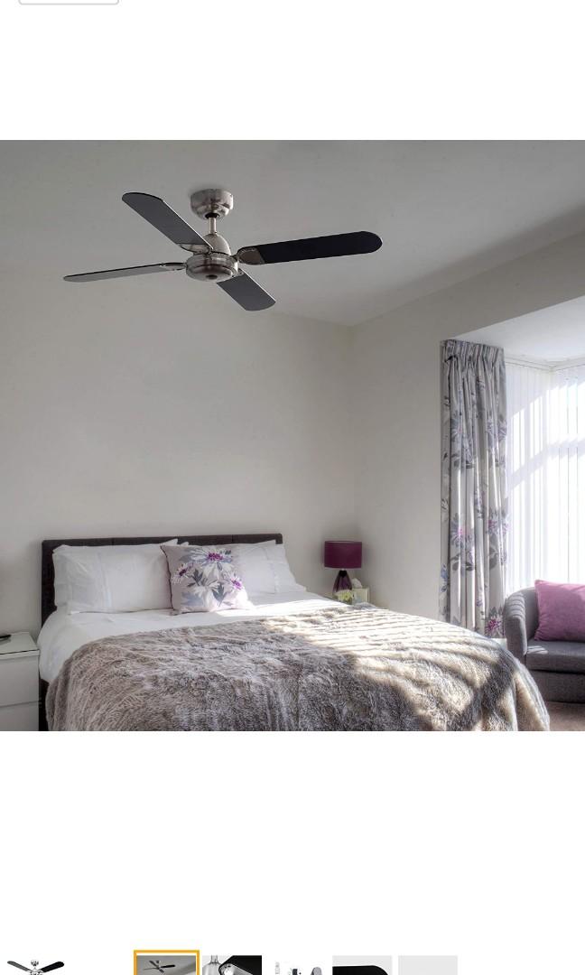 MiniSun 42" Metal Brushed Chrome Modern Propeller Design Ceiling Fan ...