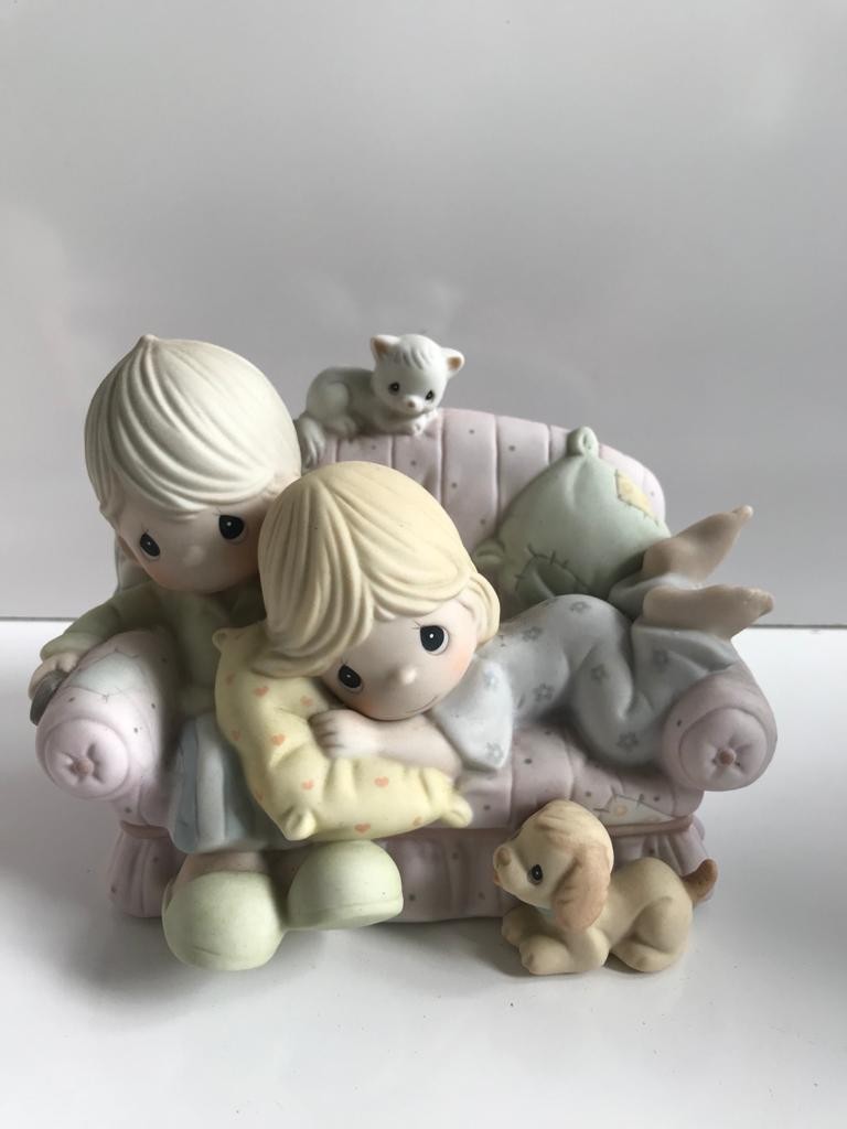 Precious Moments Figurine-- life is so cushy with you by my side ...