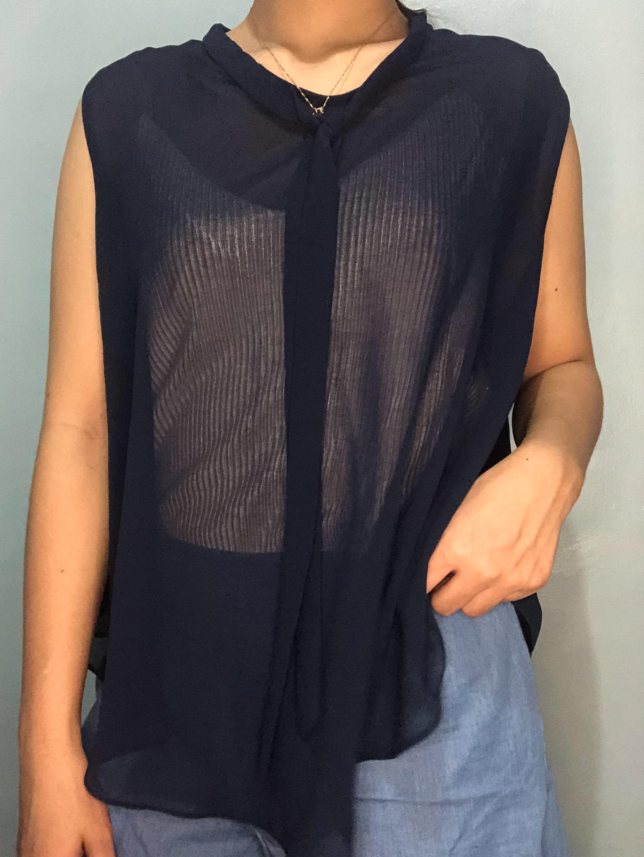Sleeveless Shear Top, Women's Fashion, Tops, Sleeveless on Carousell