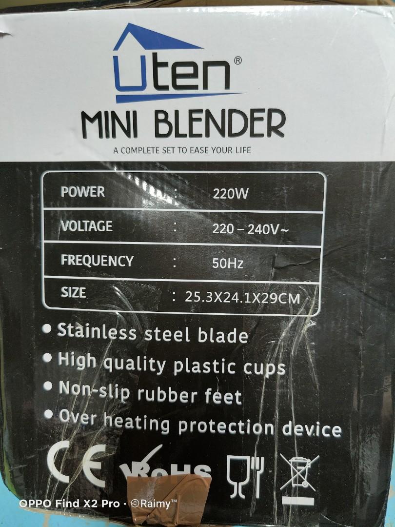 Uten Mini Blender BL219 (UEA016), TV & Home Appliances, Kitchen ...