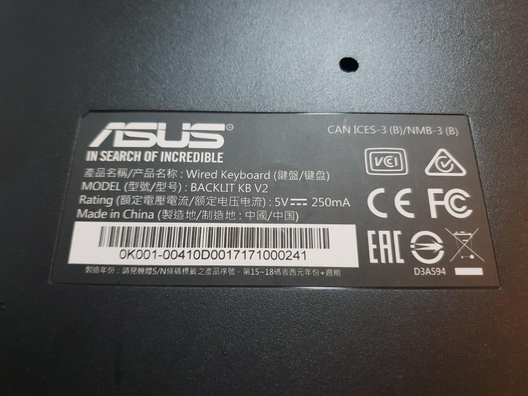 Asus Keyboard Backlit KB V2, Computers & Tech, Parts & Accessories ...