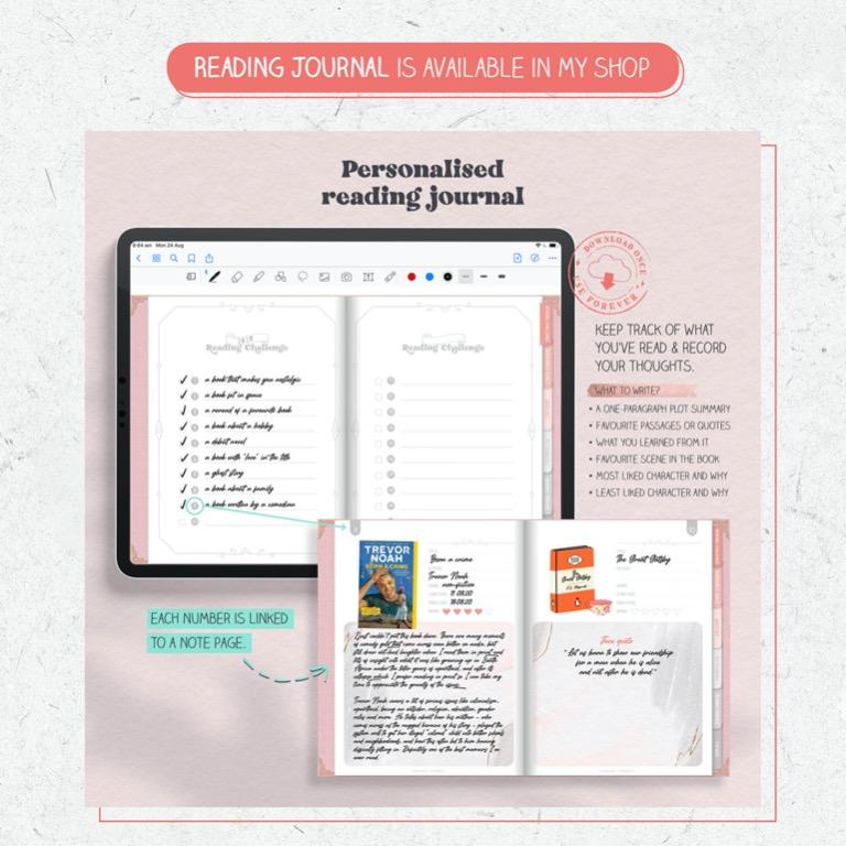 Book Lovers Digital Planner Stickers | GoodNotes Stickers | Transparent ...