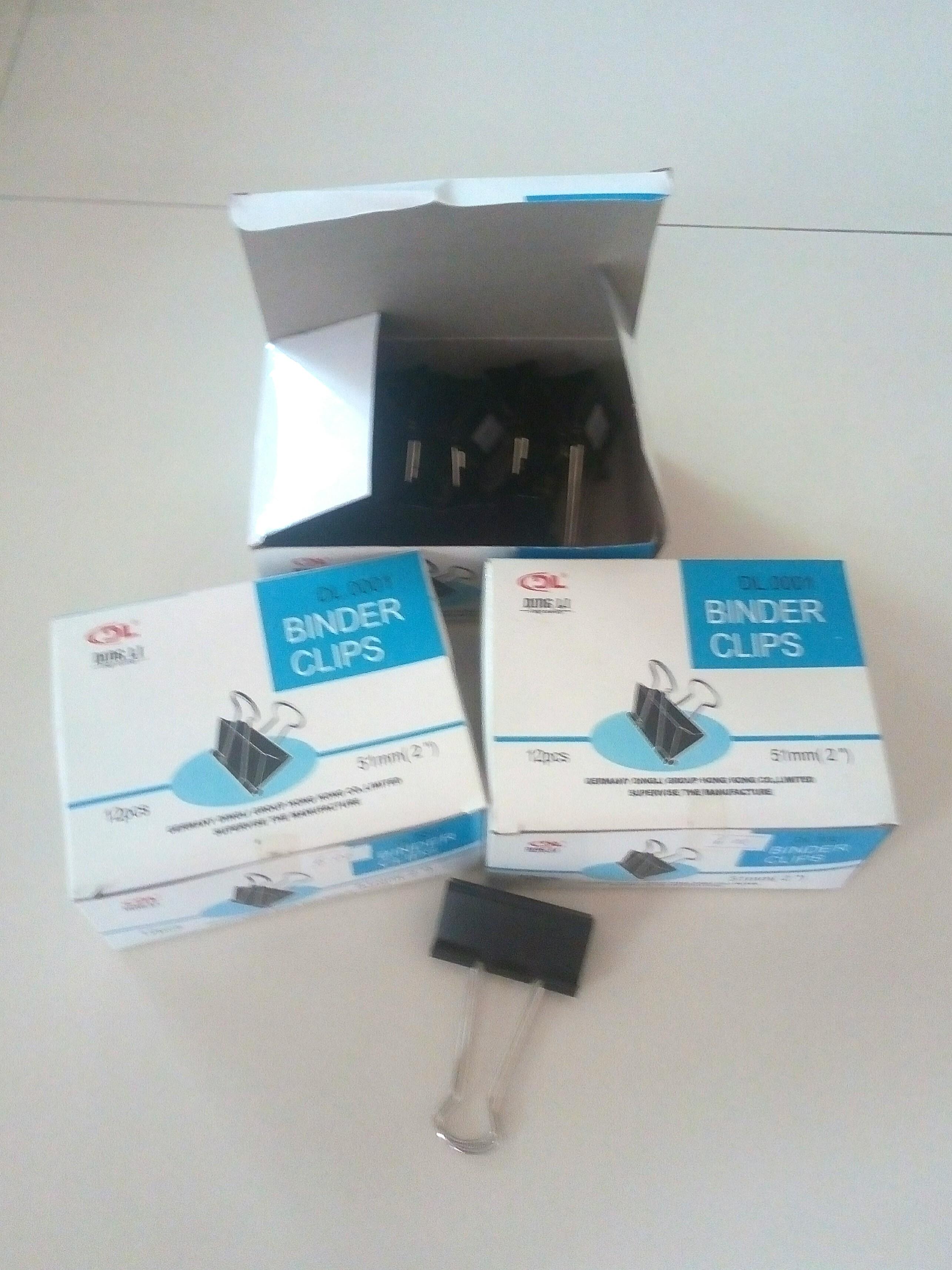 Ding Li binder clips DL. 0001 51mm/2" 12pcs x 3 boxes, Hobbies & Toys ...