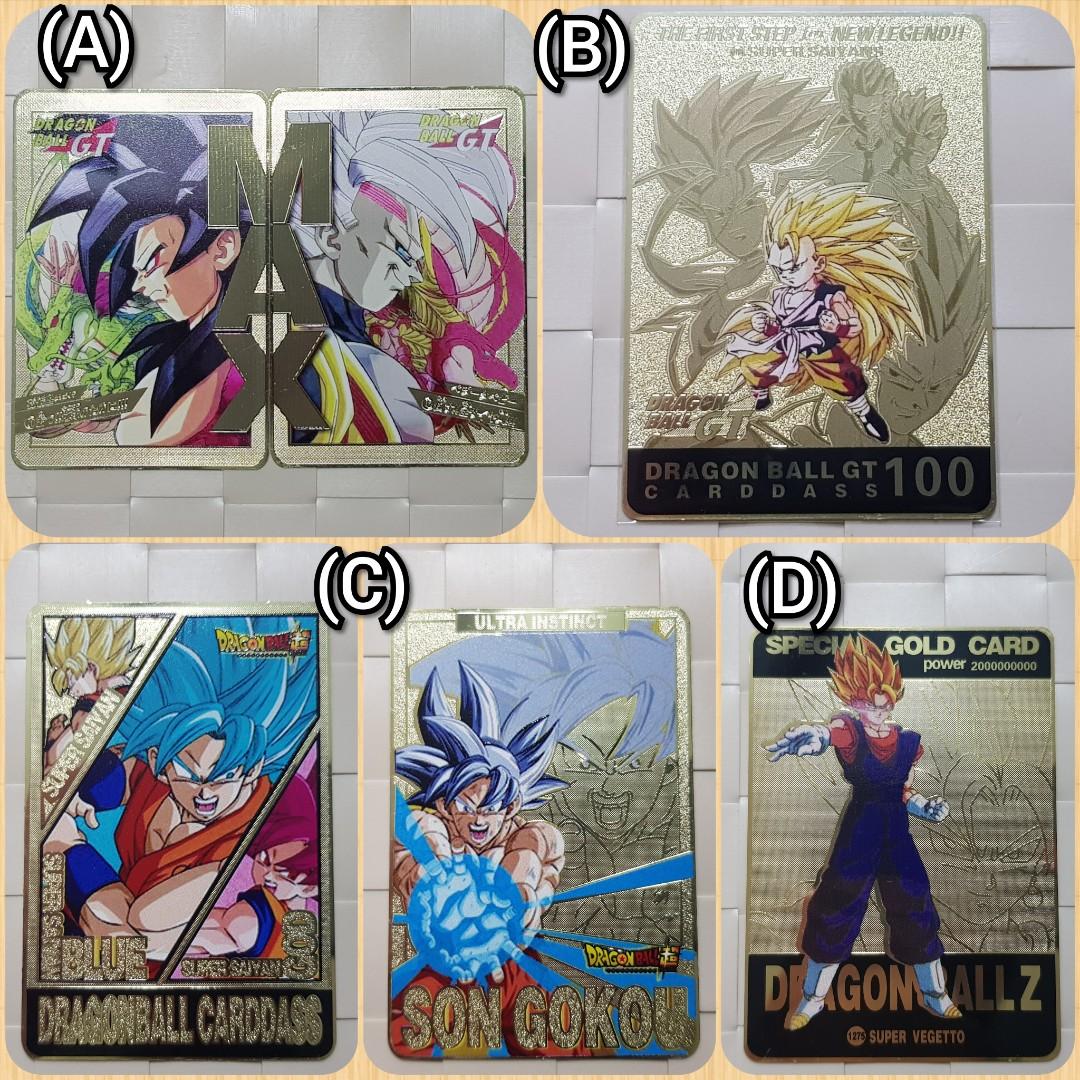 Dragonball gold metal card Dragon ball Super battle Carddass, Hobbies ...