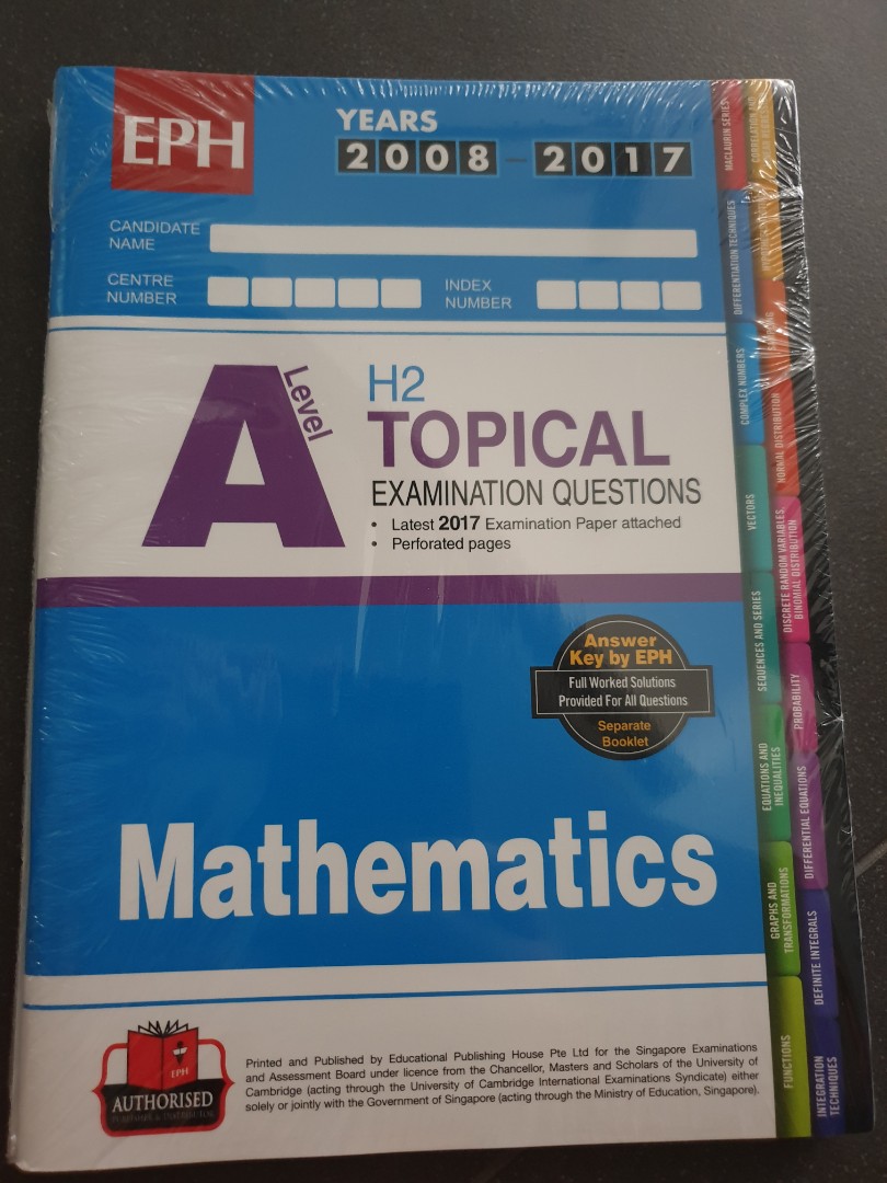 GCE A Levels - H2 Mathematics - Topical exam questions with answers ...