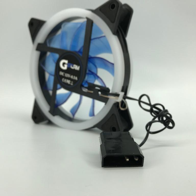 G-STORM Dual LED Ring FAN BLUE ,12V-0.3A, 120MM SIZE, Molex Power type ...