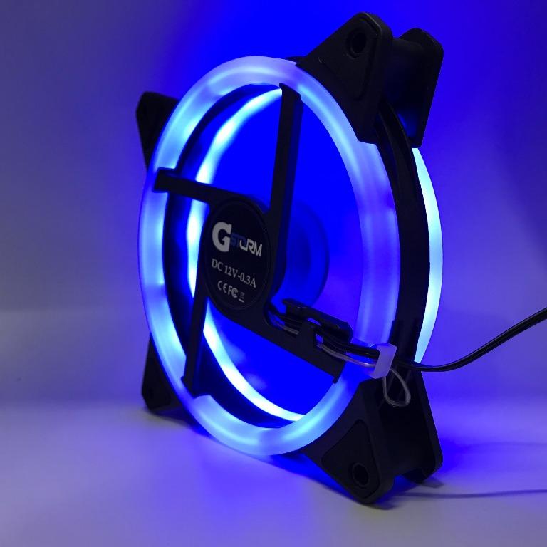 G-STORM Dual LED Ring FAN BLUE ,12V-0.3A, 120MM SIZE, Molex Power type ...