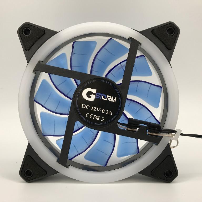 G-STORM Dual LED Ring FAN BLUE ,12V-0.3A, 120MM SIZE, Molex Power type ...