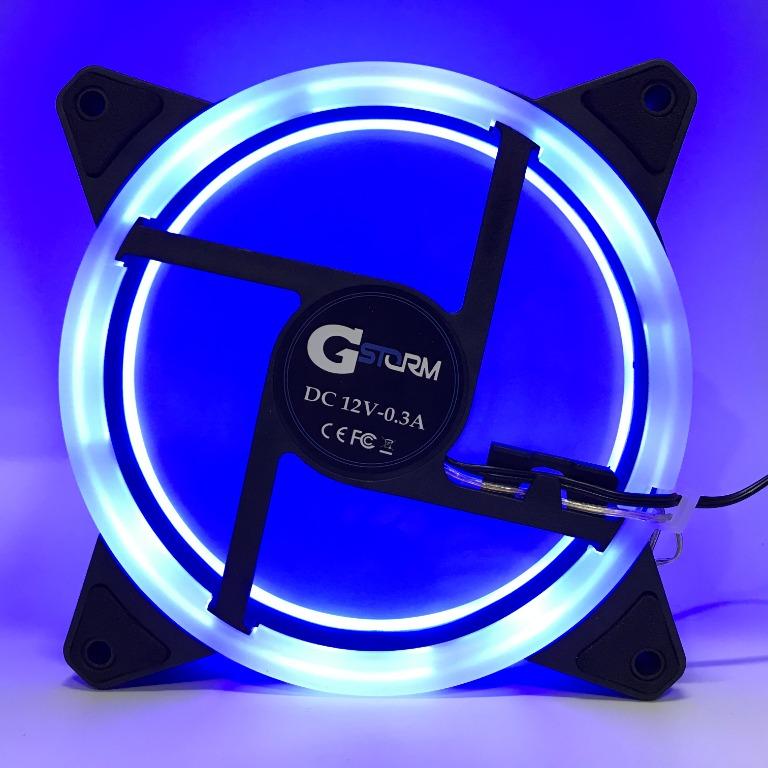 G-STORM Dual LED Ring FAN BLUE ,12V-0.3A, 120MM SIZE, Molex Power type ...