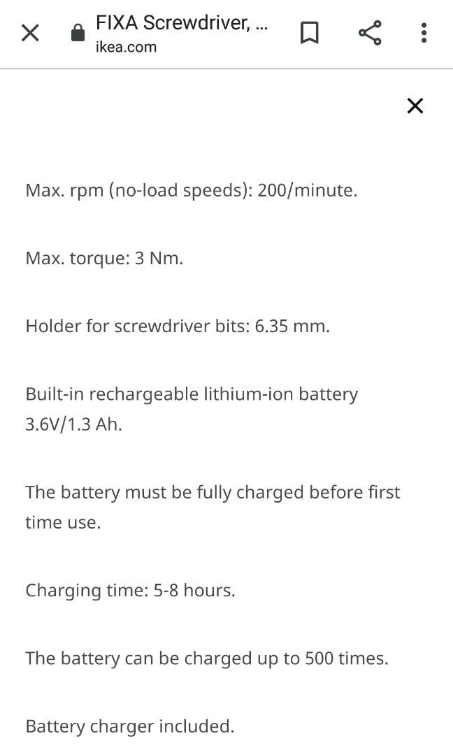 Ikea Fixa 3.6v screwdriver, Everything Else on Carousell