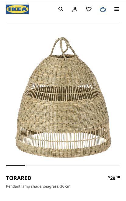 IKEA Torared Seagrass lampshade, Furniture & Home Living, Home Decor ...